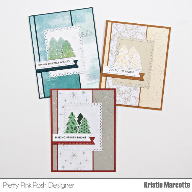 Pretty Pink Posh | One Sketch Three Cards - Kristie Marcotte